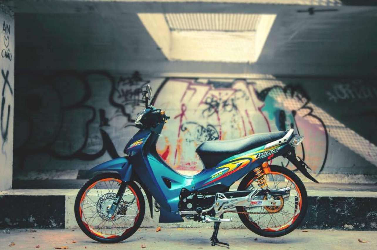 Honda Wave 125 độ tổng thể dàn ngoài màu xanh nhẹ cực đẹp - Danhgiaxe